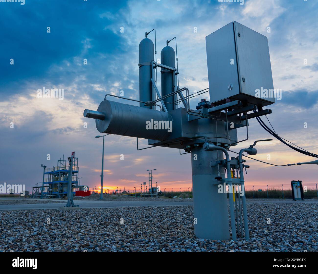 View from the ground of the stem and actuator of an underground gas ...