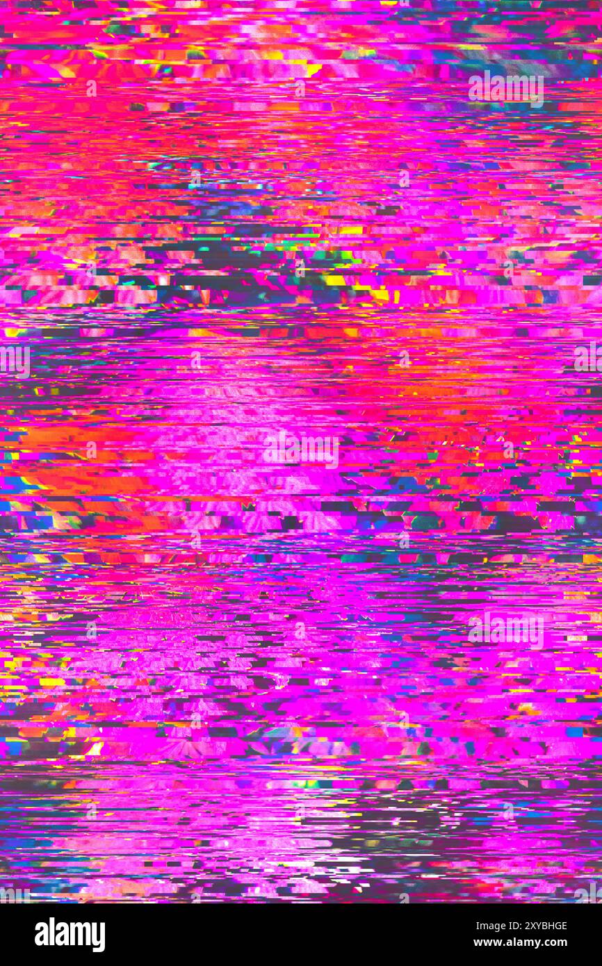 Abstract Neon Glitch background - neon pink Gradients, Horizontal ...