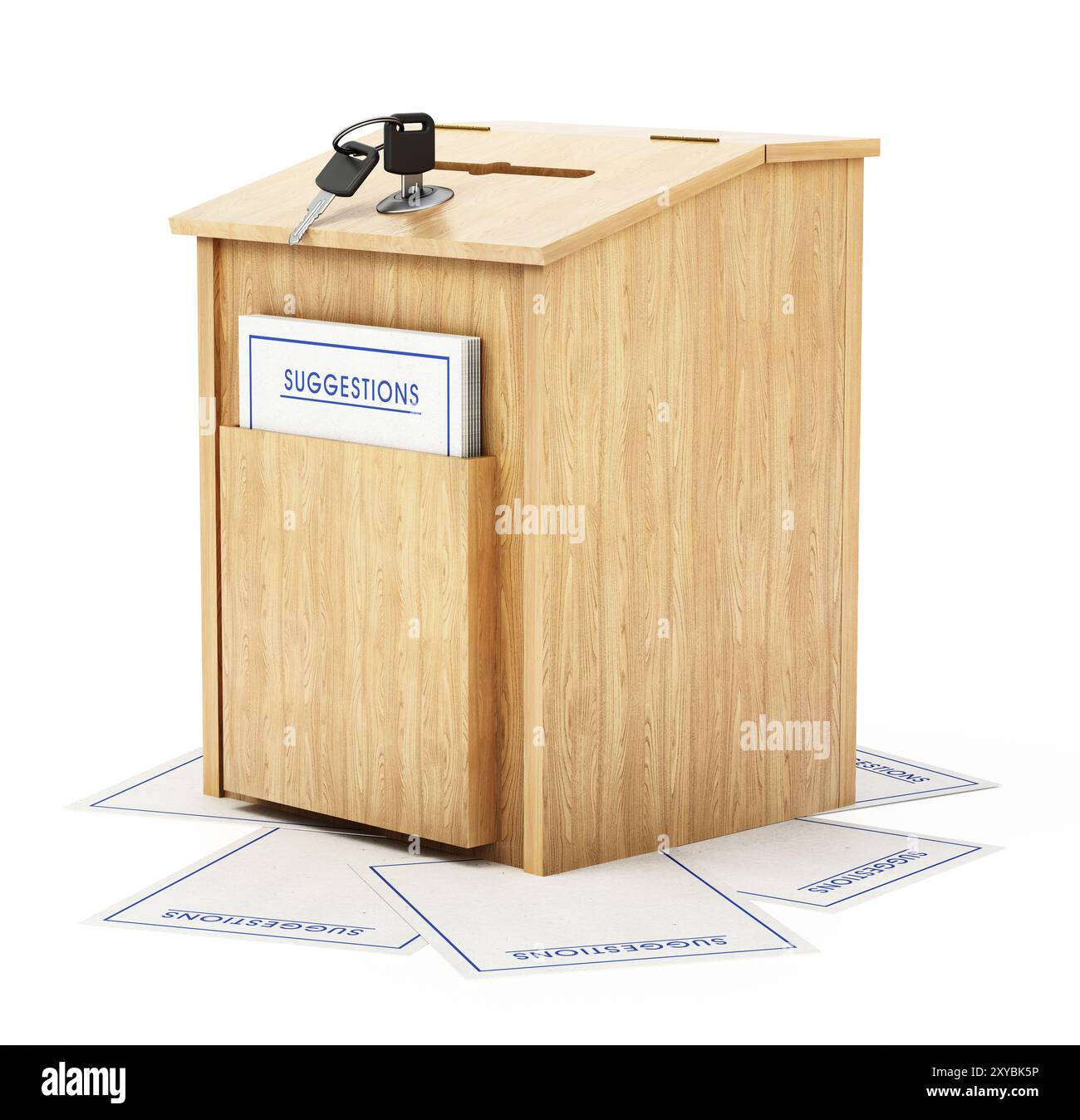 Suggestions box isolated on white background. 3D illustration Stock ...