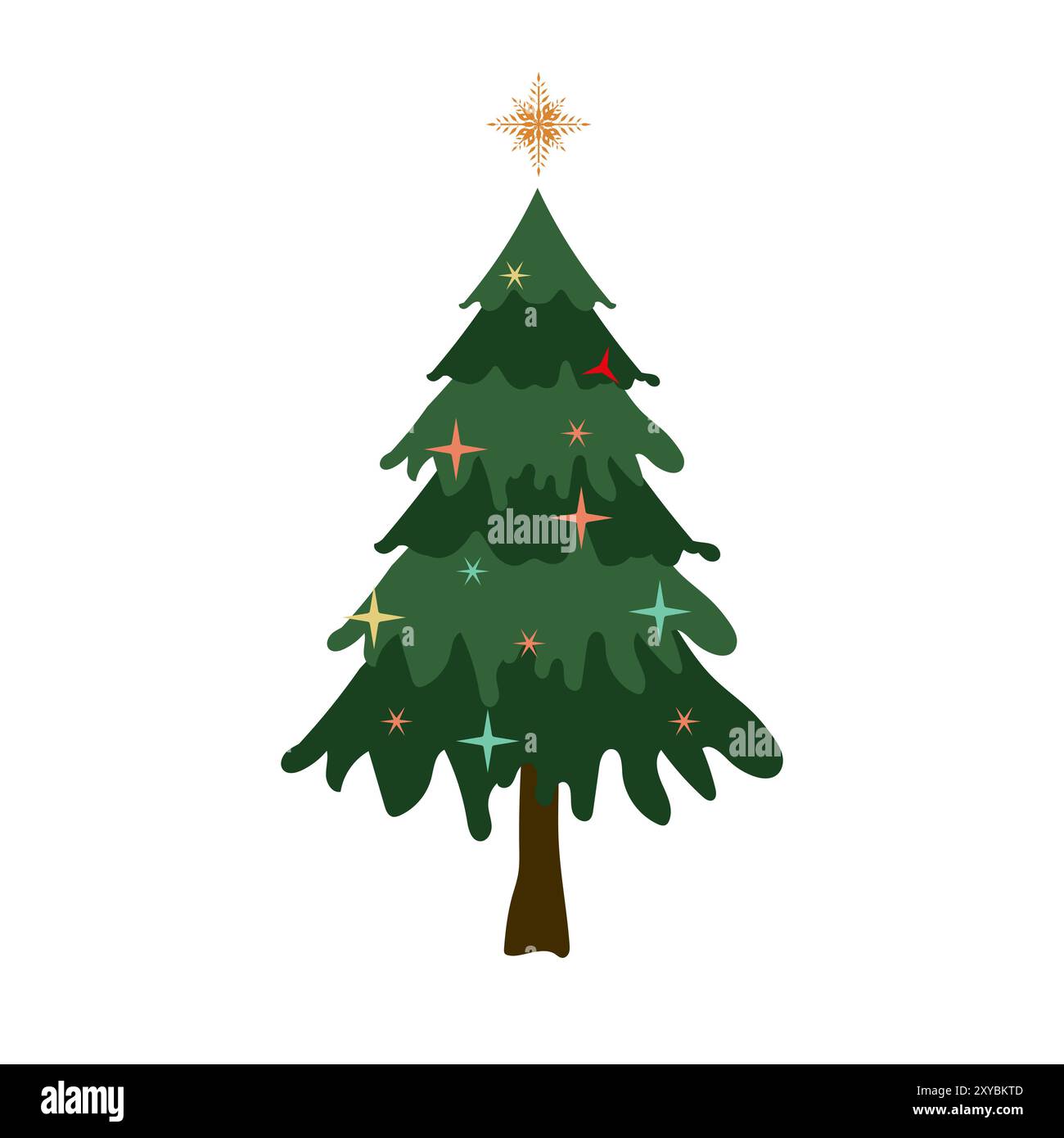 A Christmas tree in different styles. Green Christmas Trees vector ...