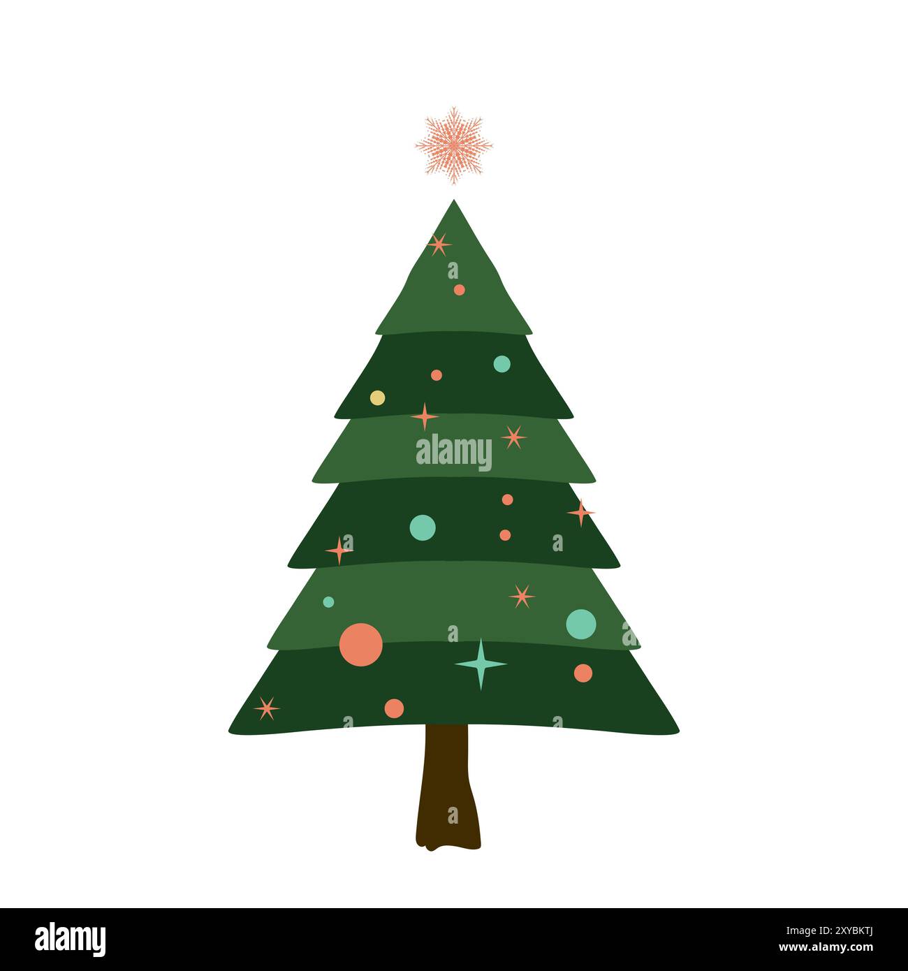 A Christmas tree. Green Christmas Tree vector, illustration Stock ...