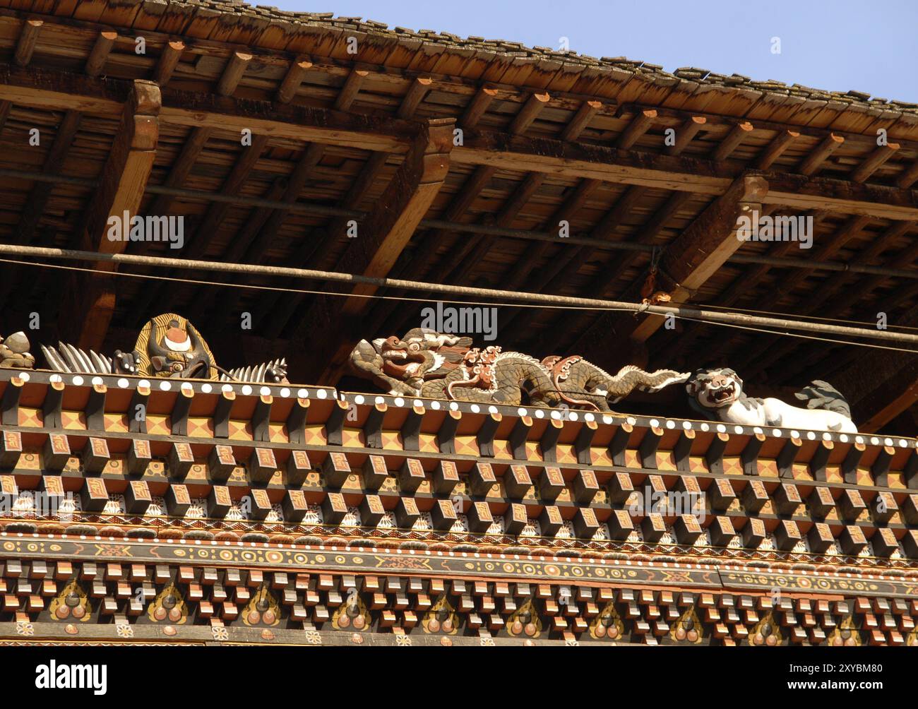 Carvings at the Dzong, Thimphu, Bhutan, Asia Stock Photo - Alamy