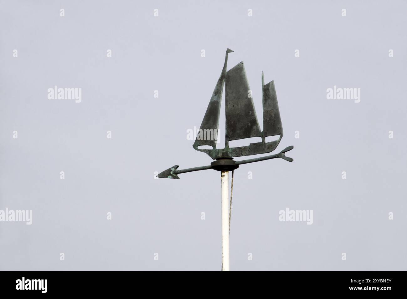 Weather vane in the shape of a sailing ship Stock Photo - Alamy
