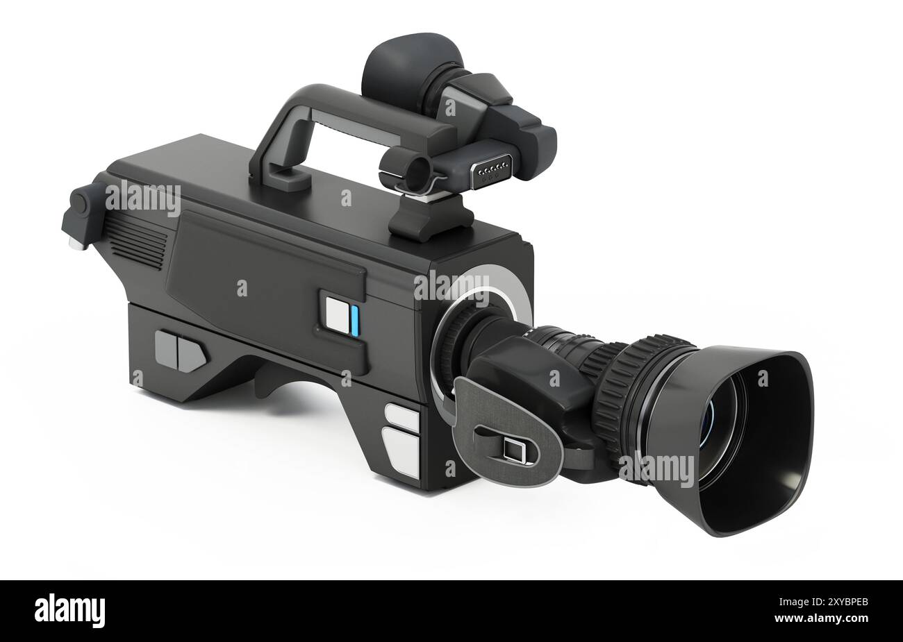 Professional video camera isolated on white background. 3D illustration ...