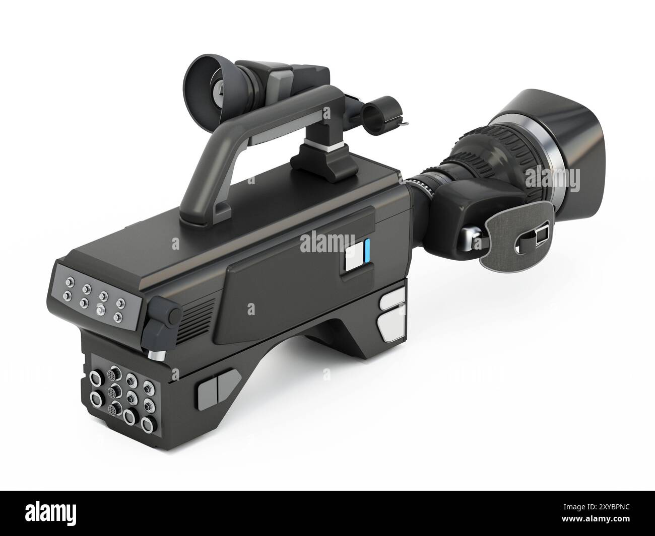 Professional video camera isolated on white background. 3D illustration ...