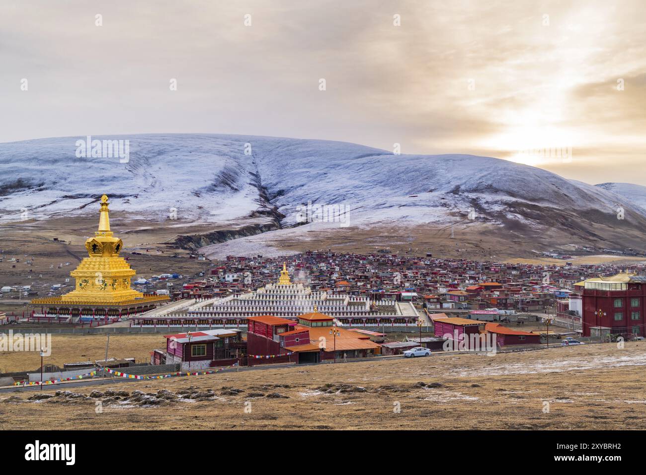 View of Yarchen Gar Monastery in Garze Tibetan, Sichuan, China, Asia ...