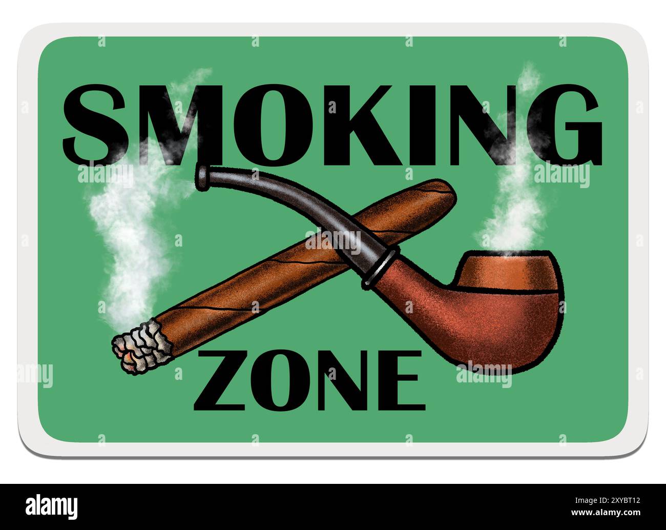 A background in the form of a metal sign with the slogan "SMOKING ZONE ...