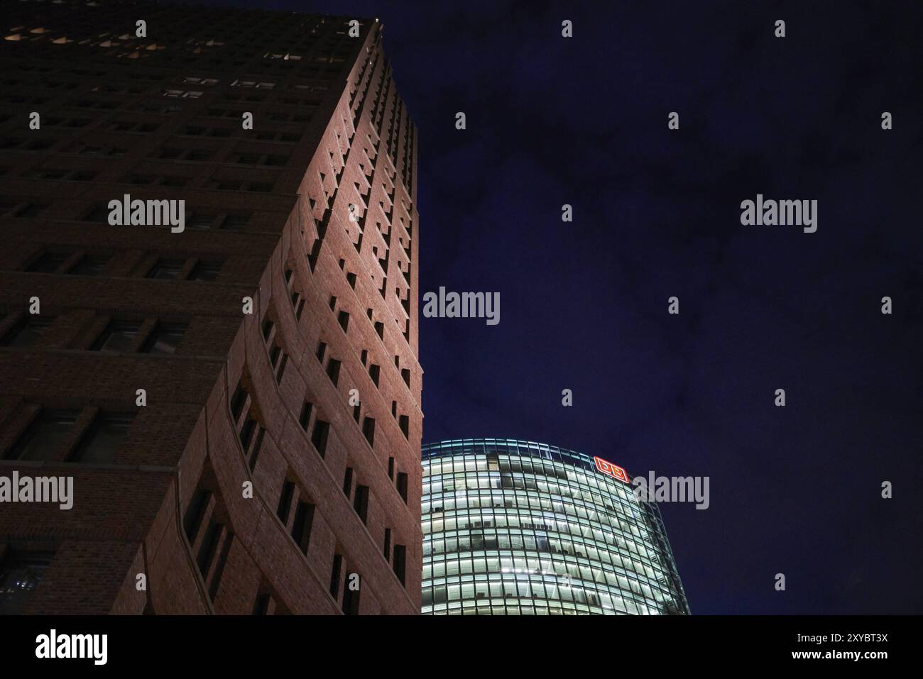Building at Potsdamer Platz by night in Berlin Stock Photo - Alamy