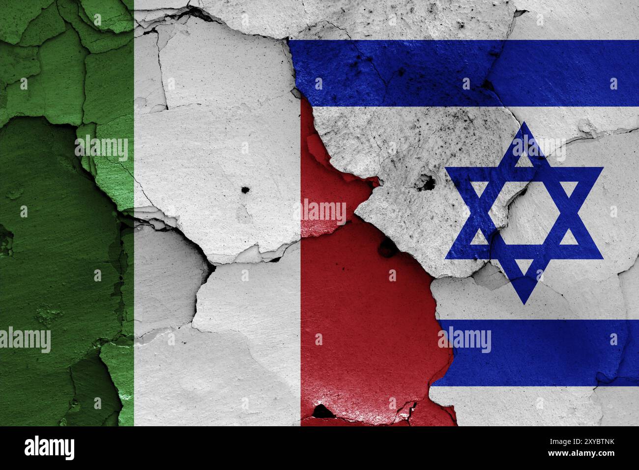 Flags of Italy and Israel Stock Photo - Alamy