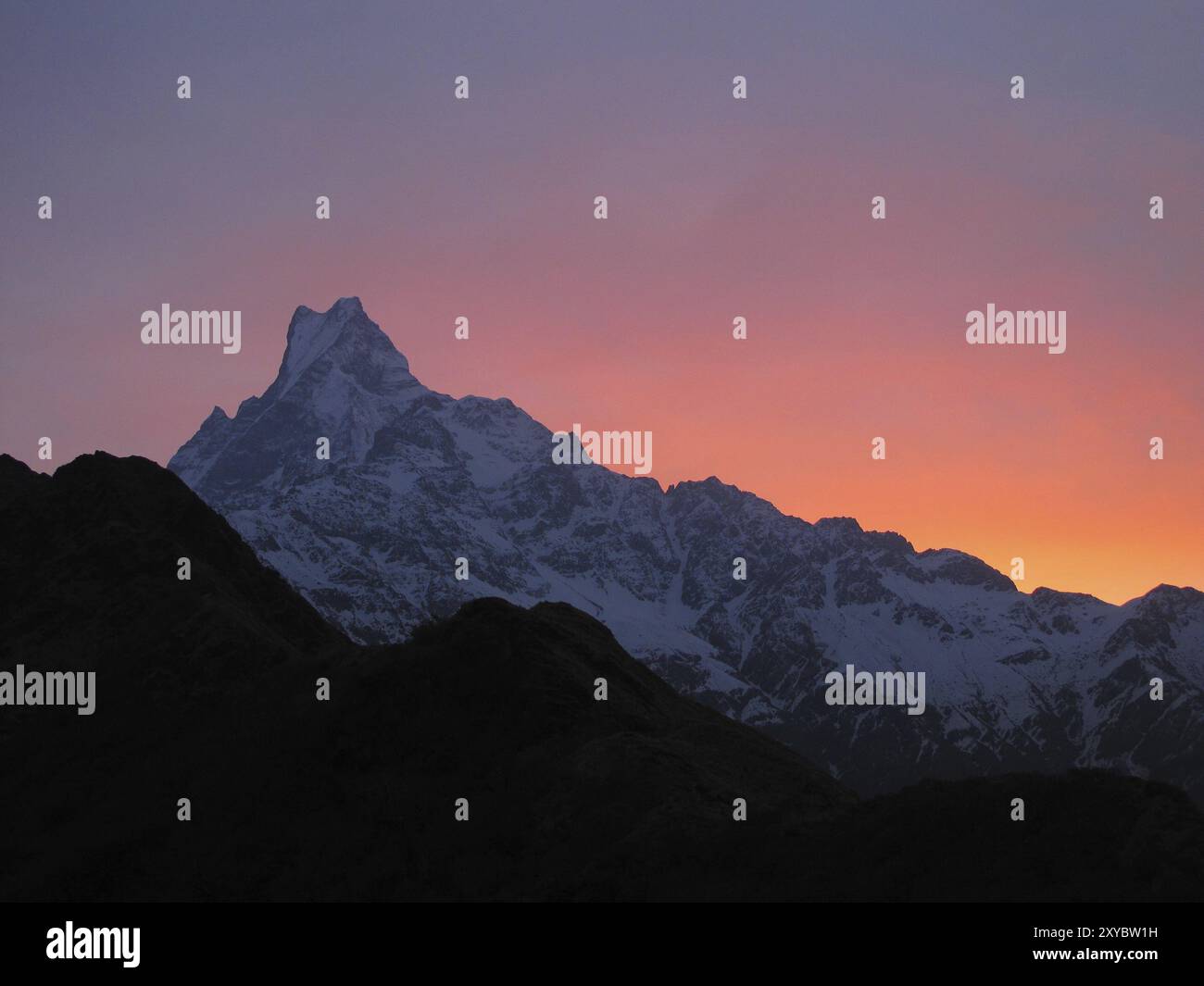Famous Fishtail mountain, Nepal, Asia Stock Photo - Alamy