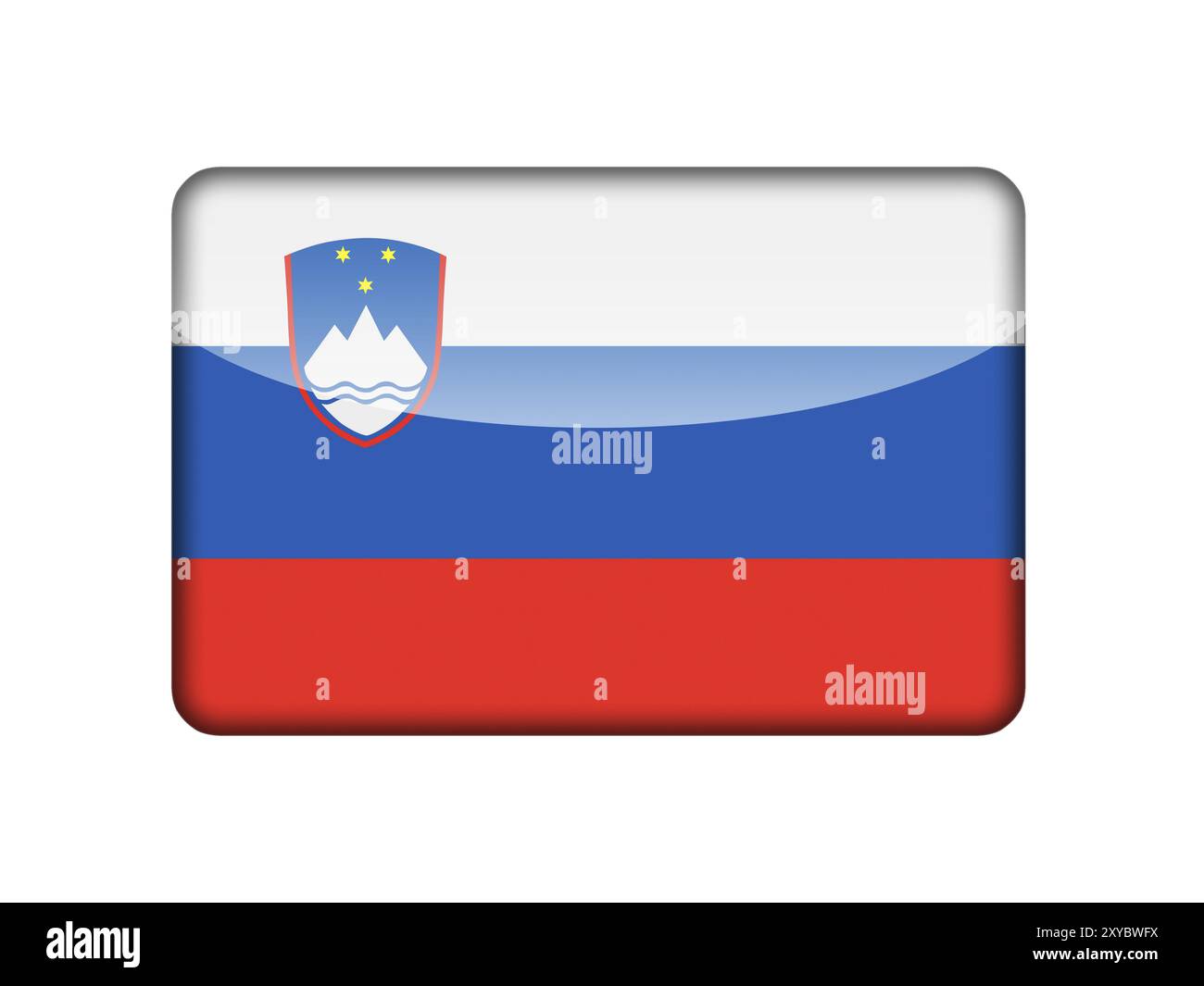 The Slovenia flag in the form of a glossy icon Stock Photo - Alamy