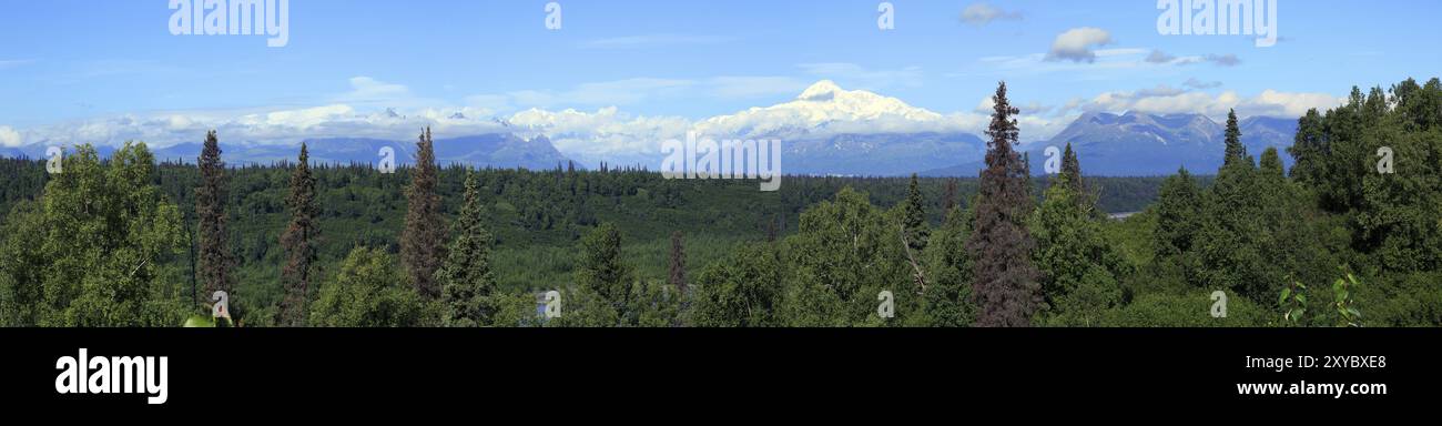 Panorama of the Denali massif in Alaska Stock Photo - Alamy