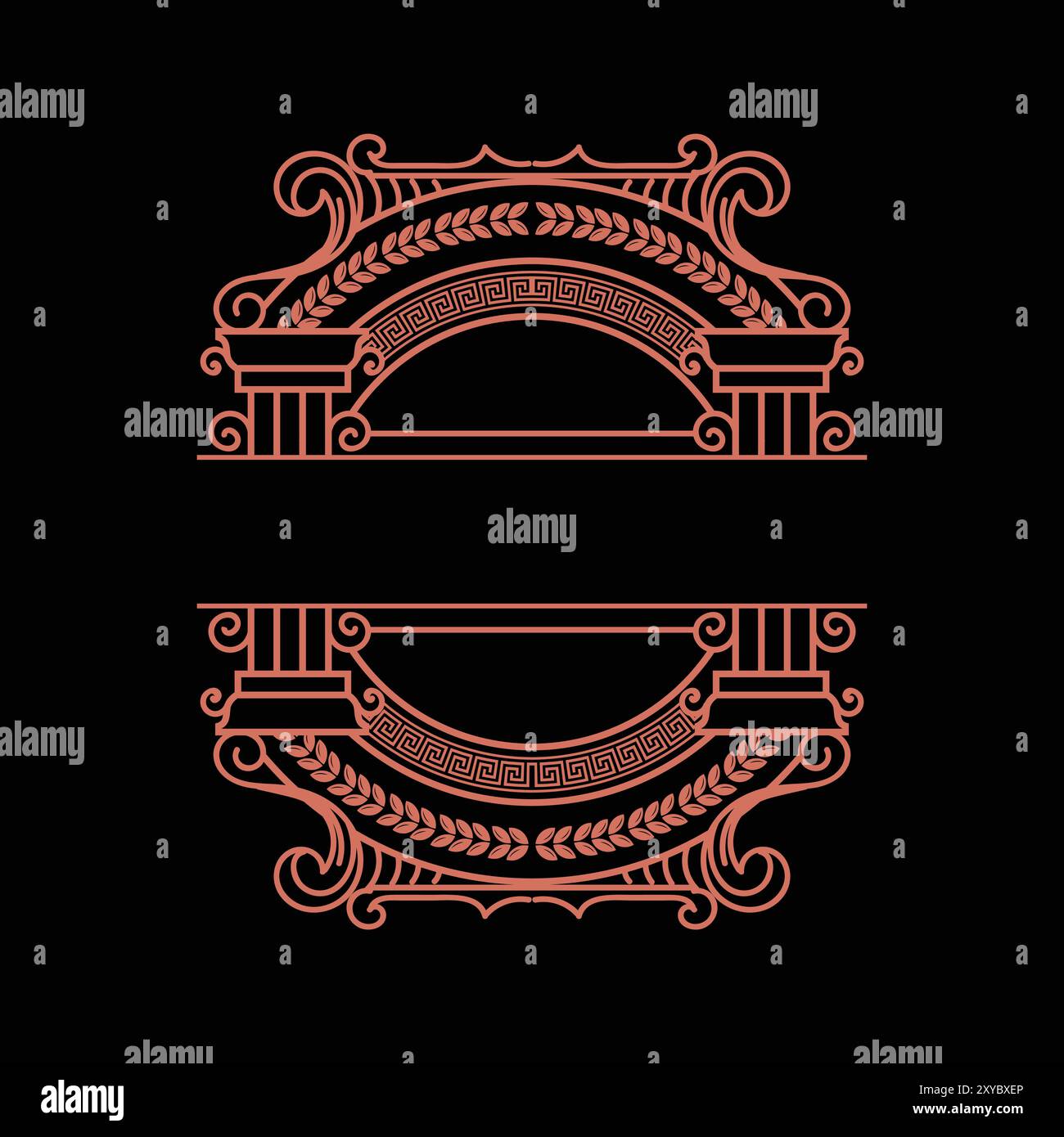 Greek Roman Pillar Column Vintage Retro Badge Emblem Labels Logo Design ...