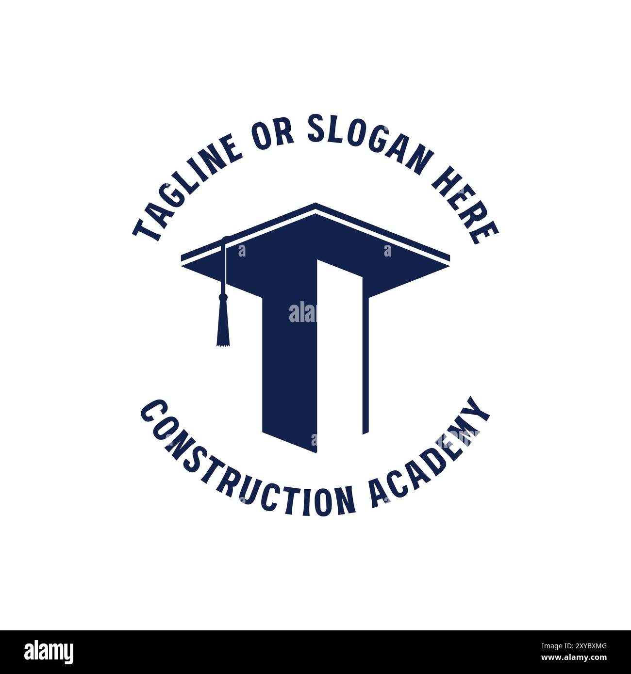 Graduate Toga Hat with City Building Tower Apartment Logo Design Vector ...