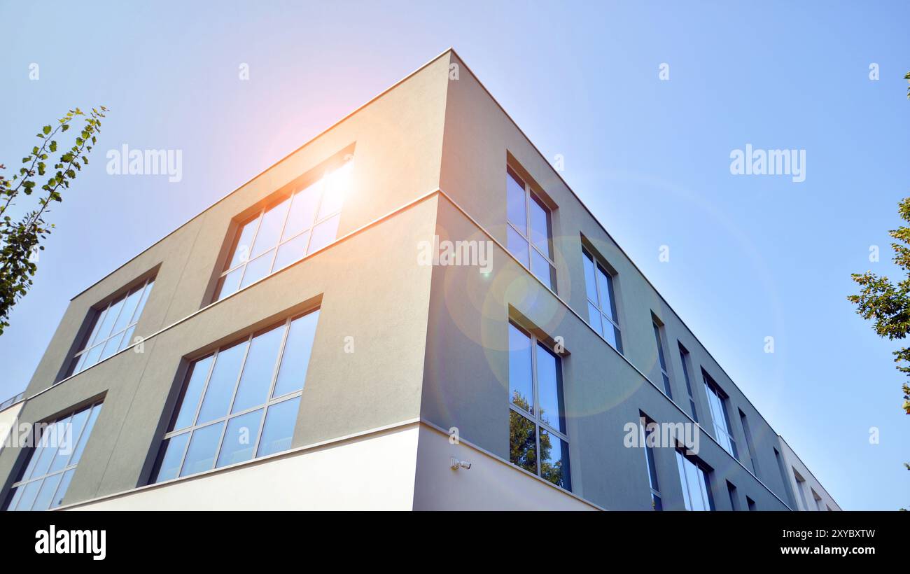Corporate architecture building. New white modern office building Stock ...