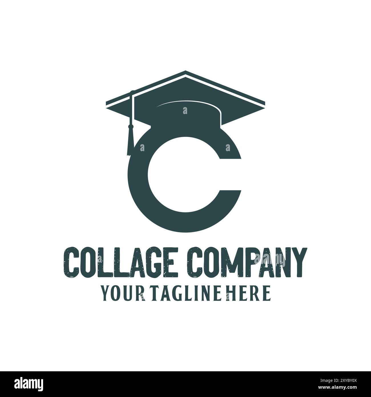 Initial Letter C with Graduate Toga Hat for Collage School University ...