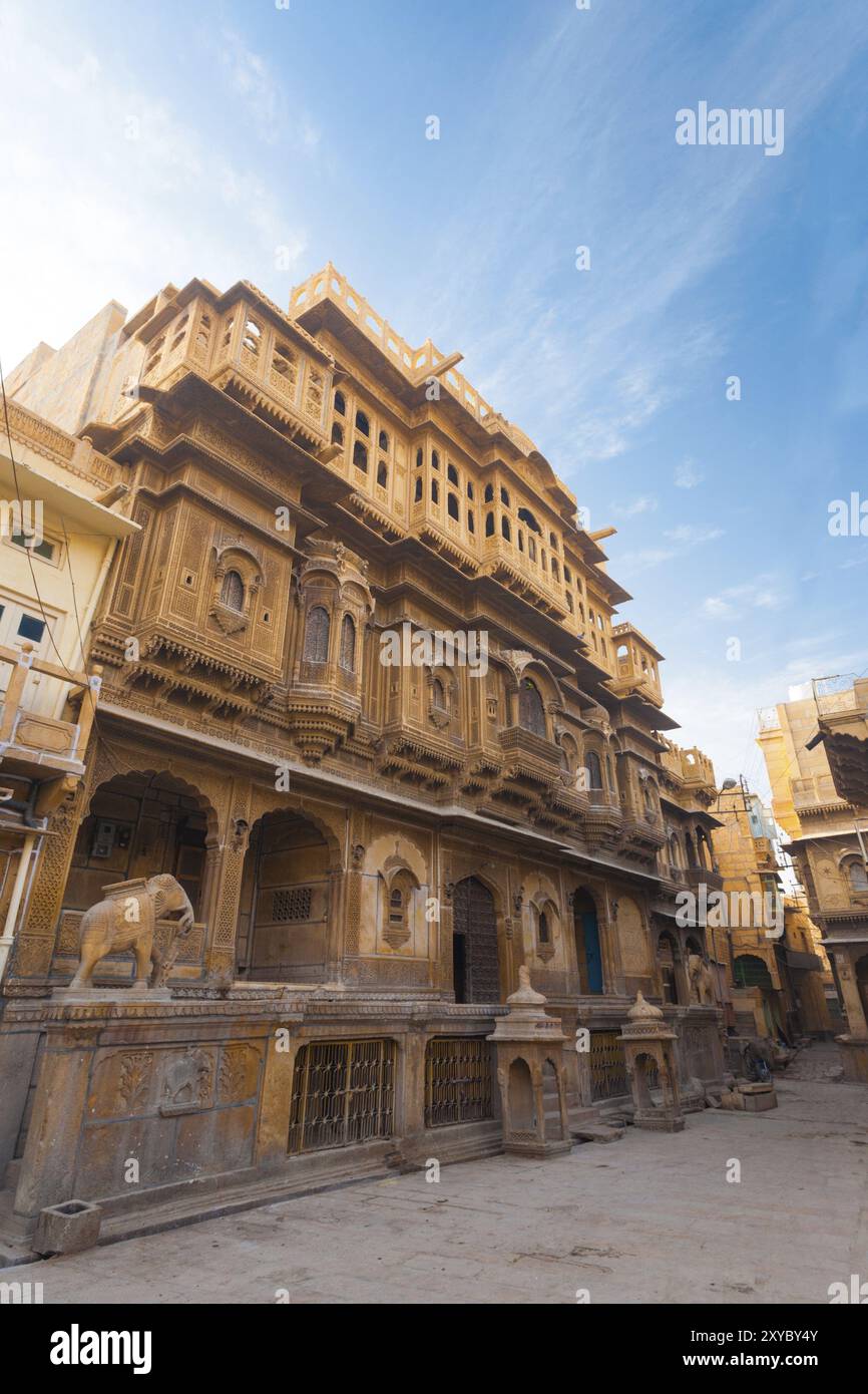 The intricately carved facade of the Nathmal Ki Haveli home, former ...