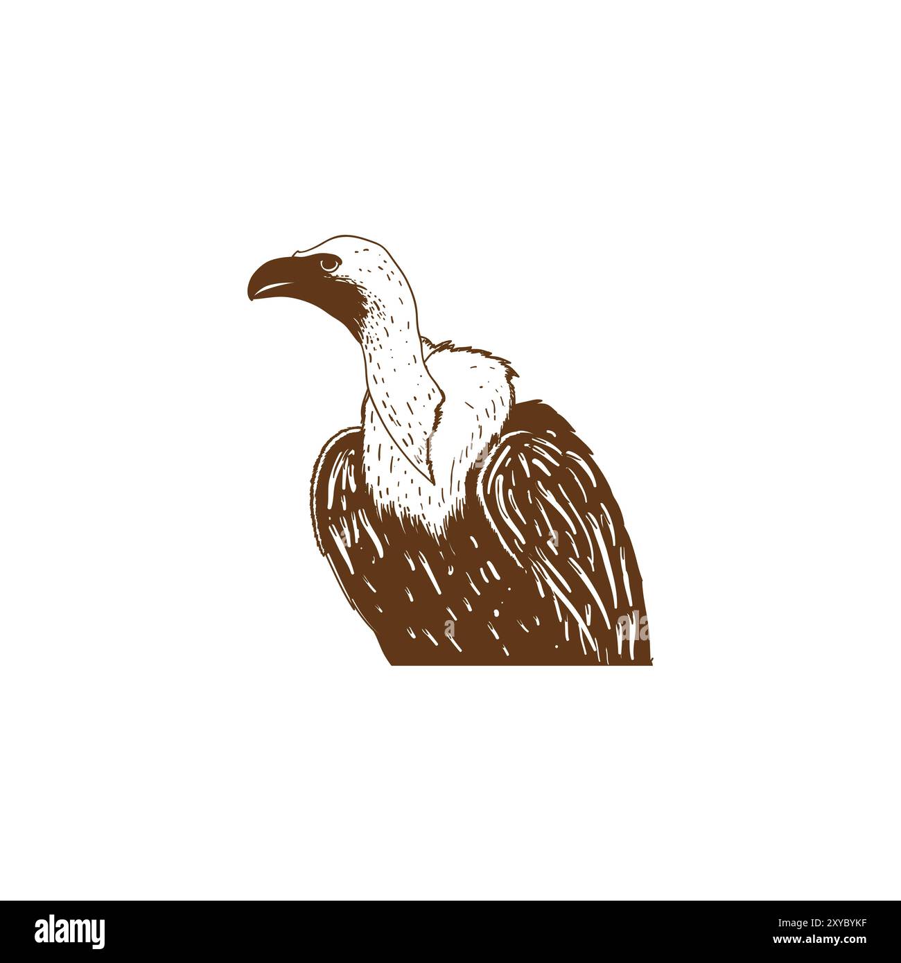 Vintage Retro African Griffon Vulture Bird Predator Icon Illustration ...