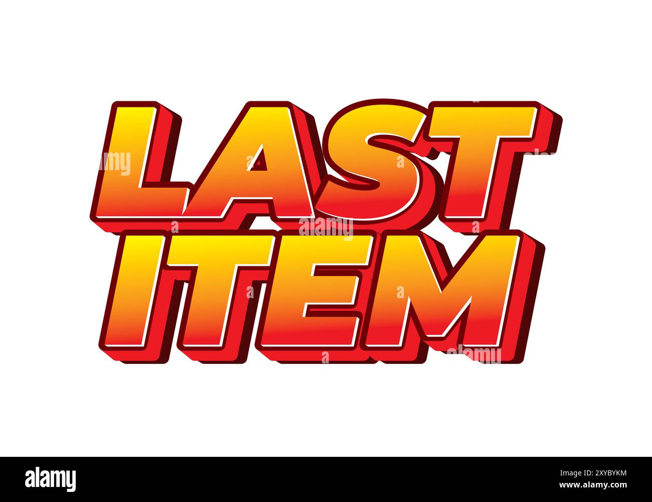 Last item. Text effect design for ad promotion with 3D style Stock ...