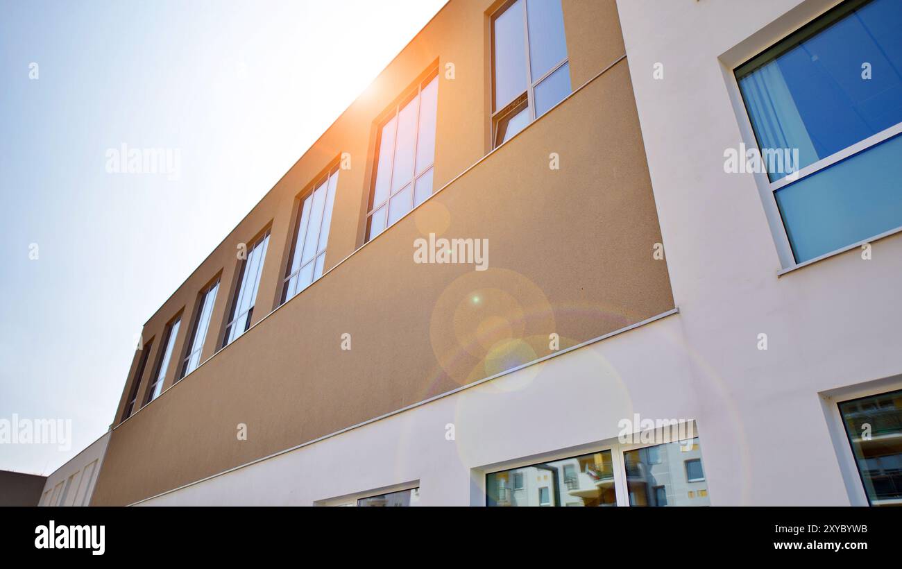 Corporate architecture building. New white modern office building Stock ...