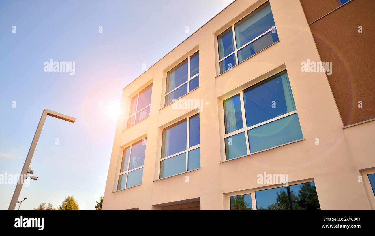 Corporate architecture building. New white modern office building Stock ...