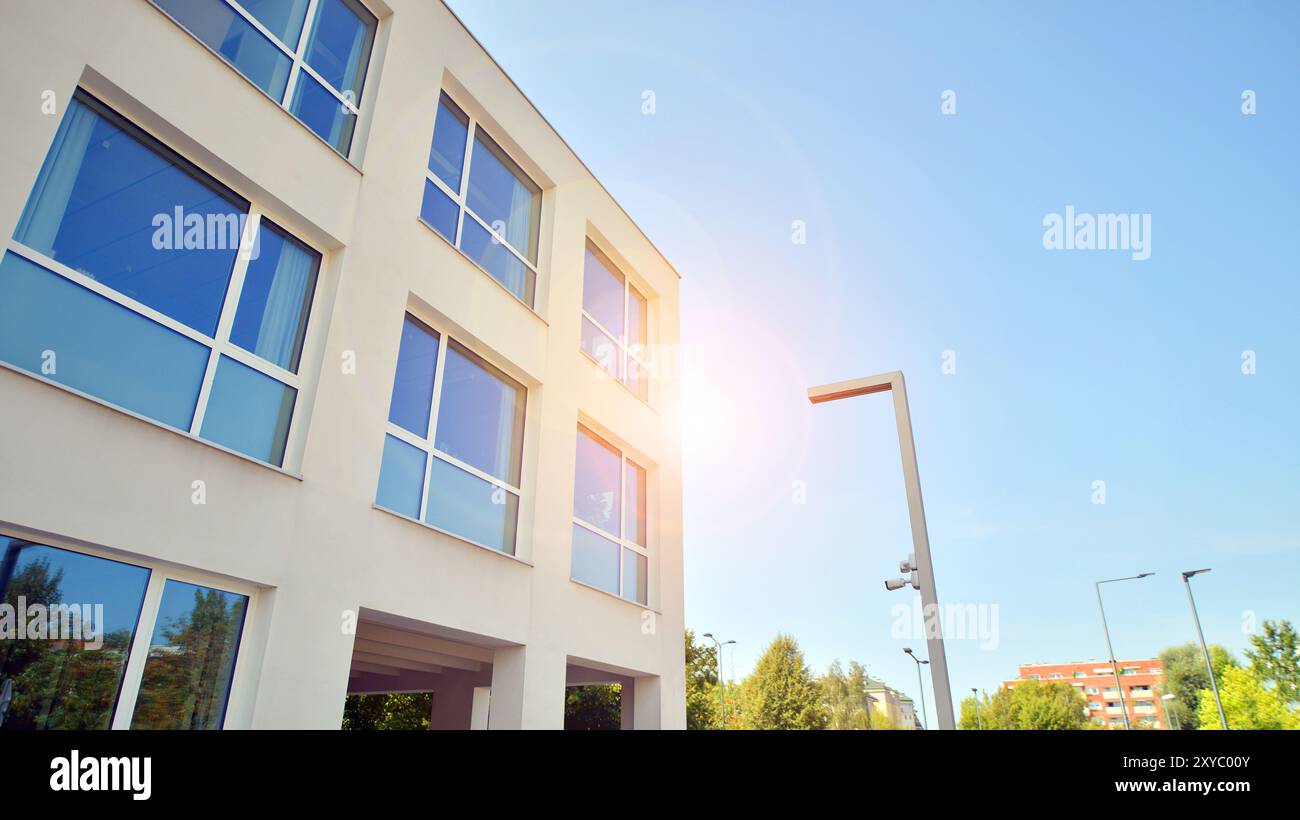 Corporate architecture building. New white modern office building Stock ...