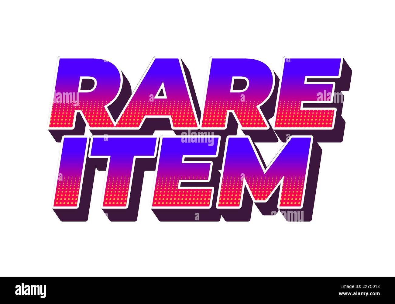 Rare item. Text effect design in 3D style for print ad purpose Stock ...