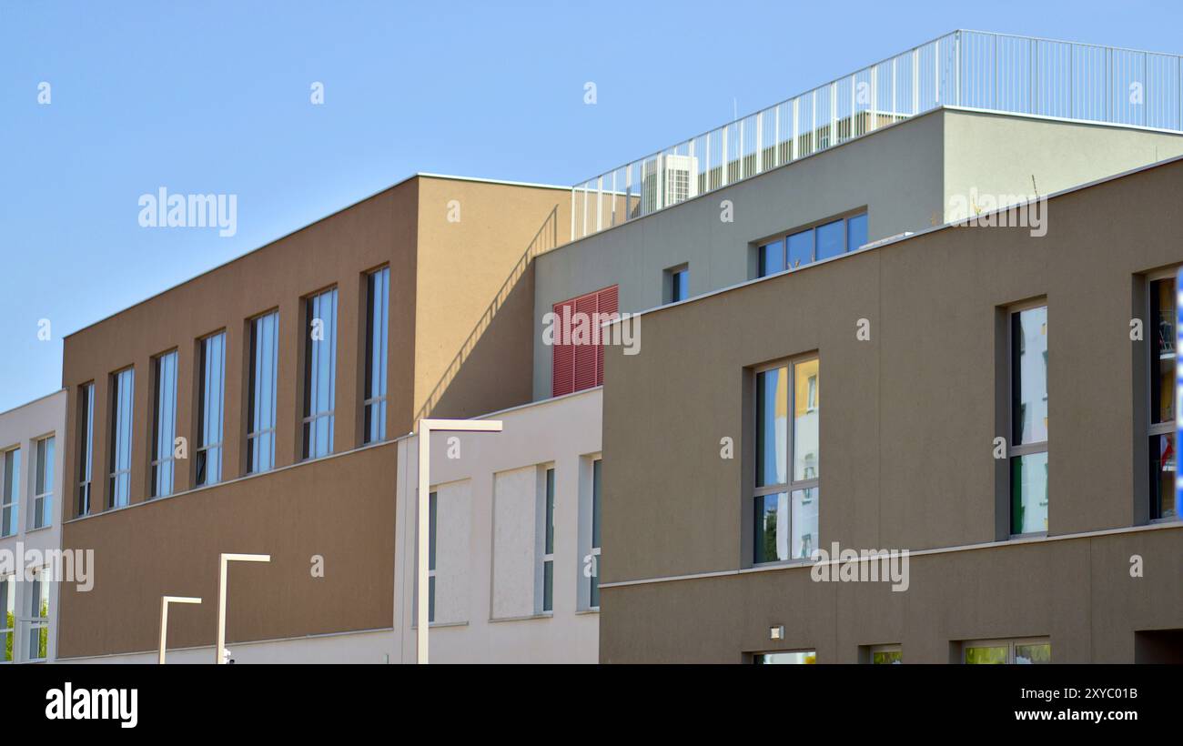 Corporate architecture building. New white modern office building Stock ...
