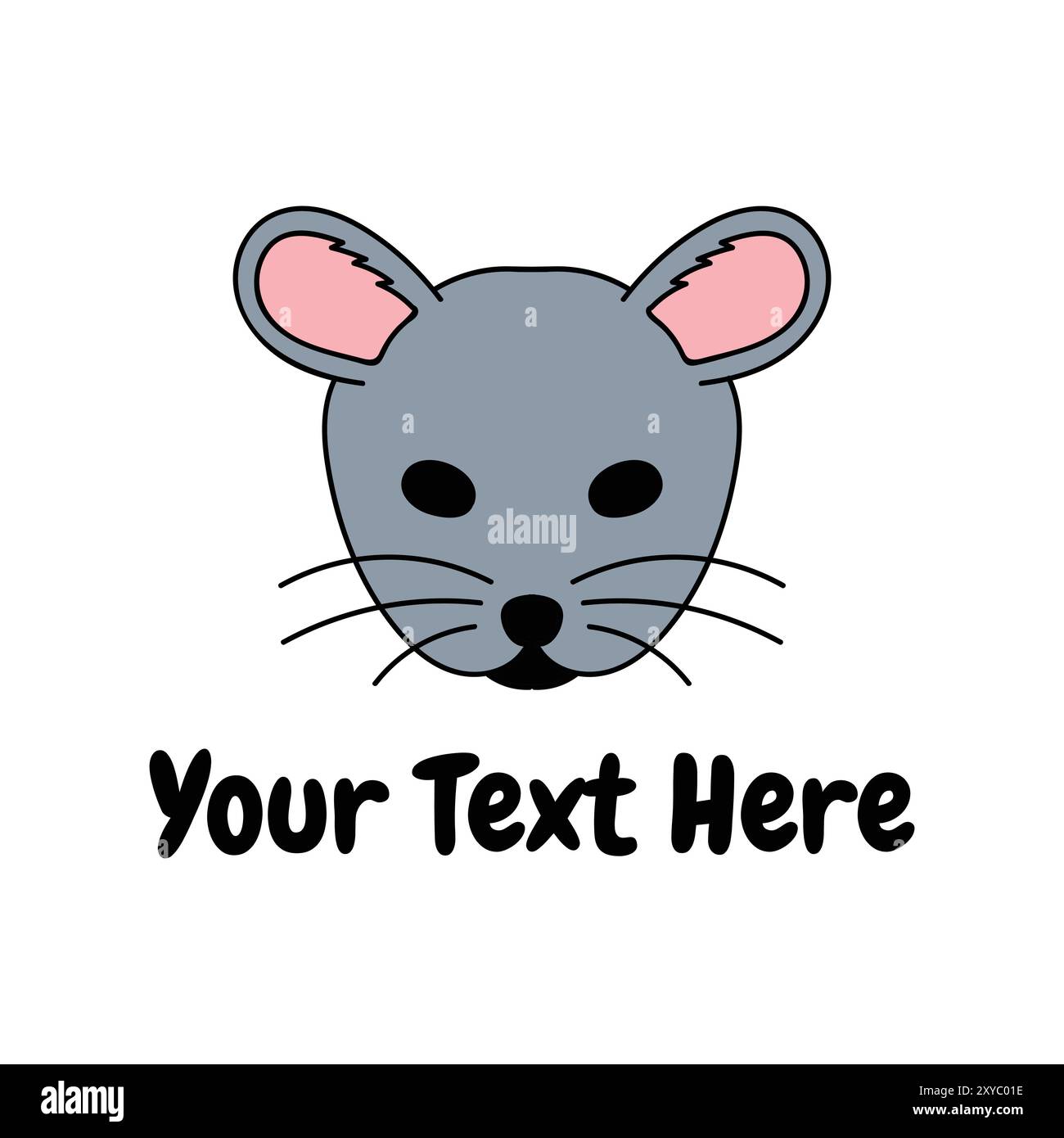 Simple Minimalist Cute Funny Mouse Mice Head Face Cartoon Character ...