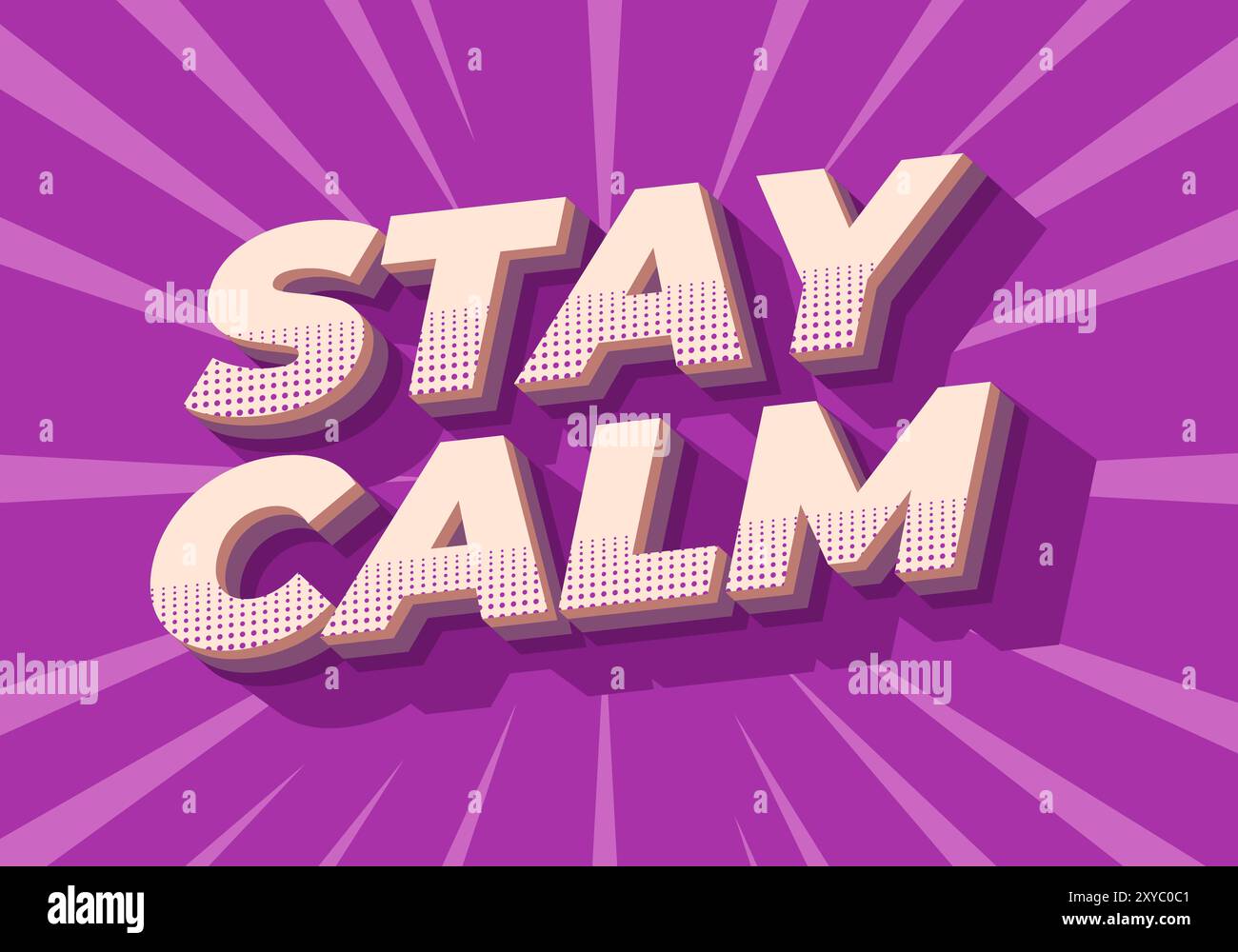 Stay calm. Text effect design in 3D style with good colors Stock Vector ...