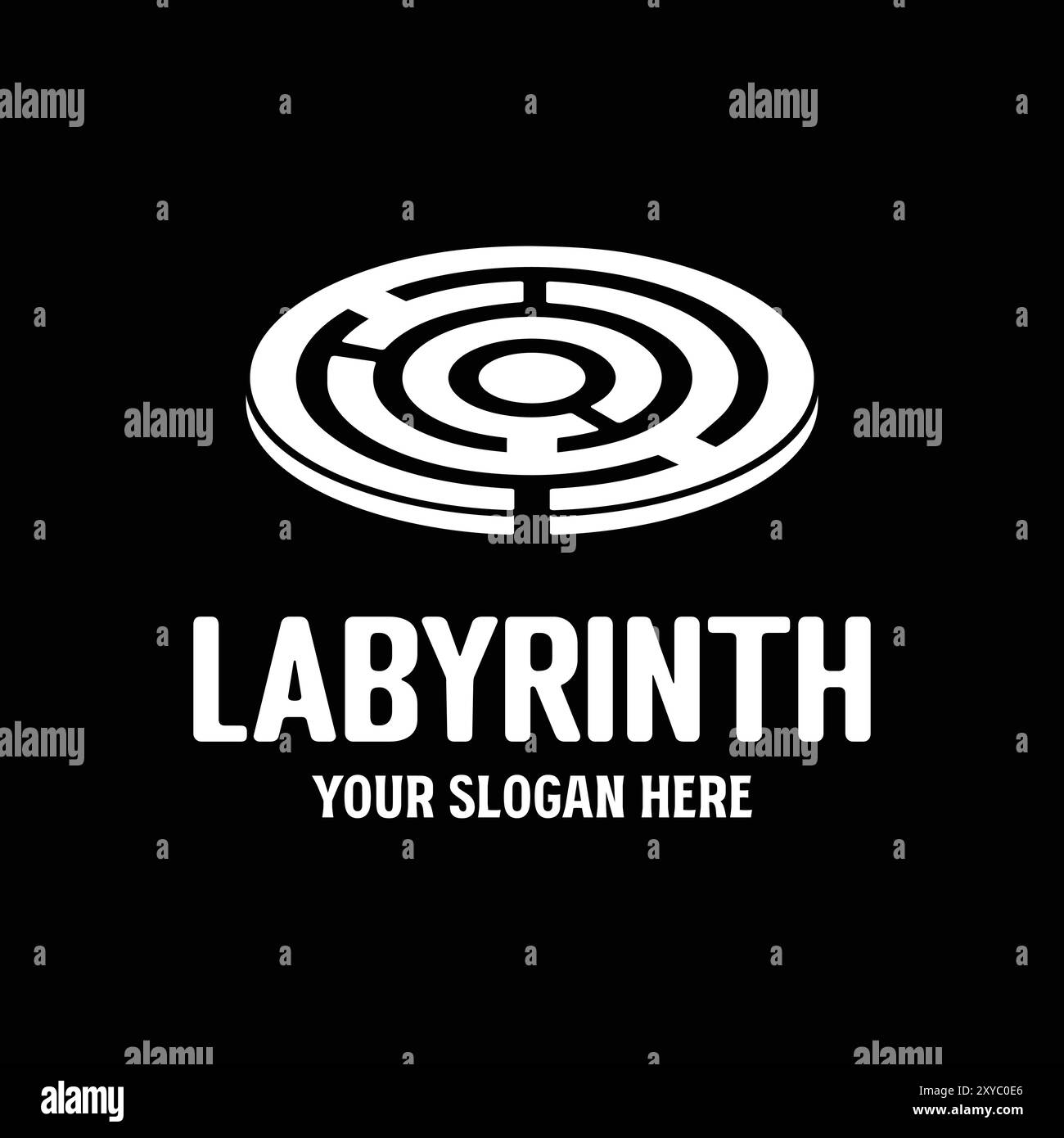 Simple Minimalist 3D Maze Labyrinth Logo Icon Illustration Design ...