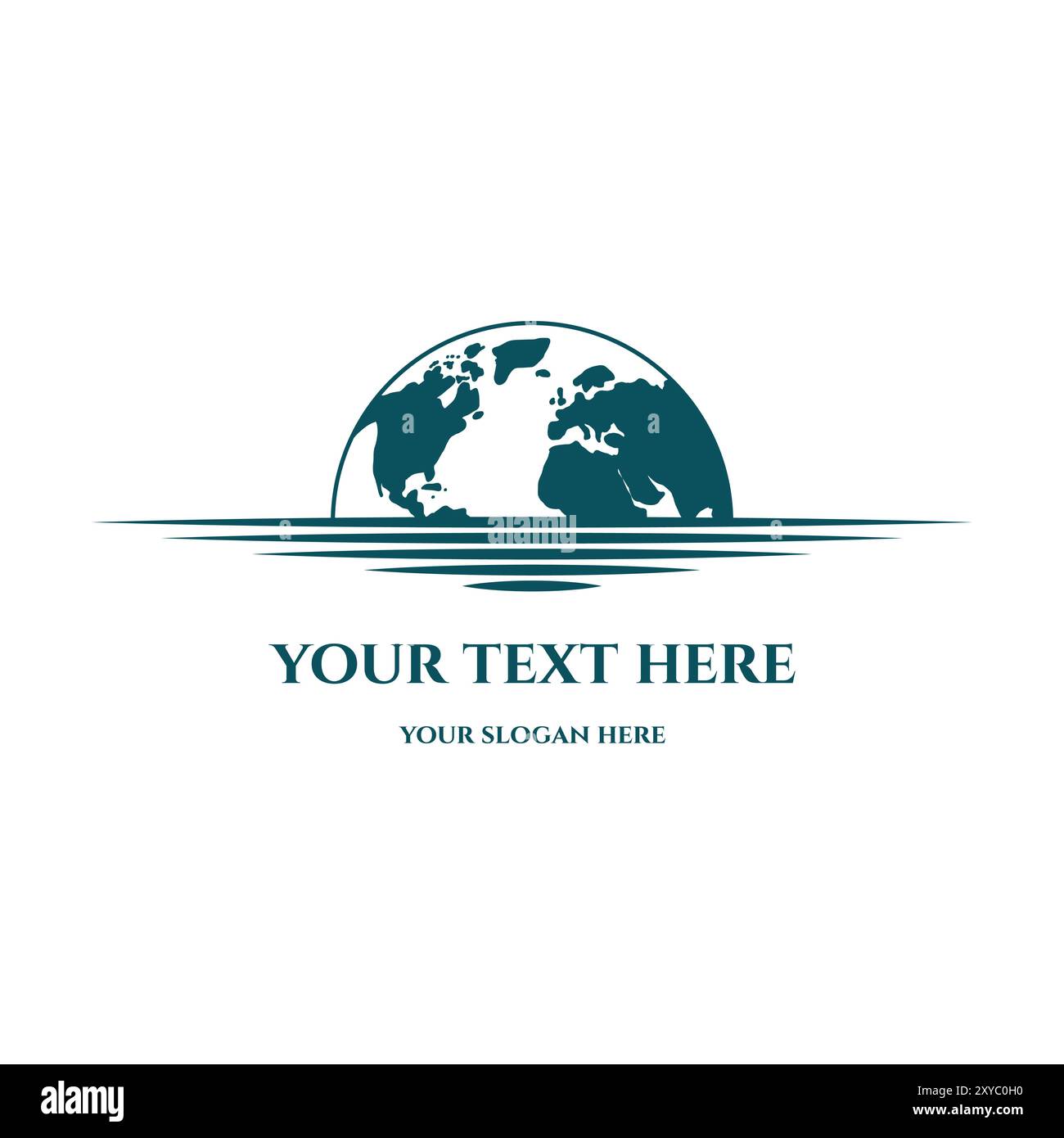 Sunset Sunrise World Globe Earth Planet Logo Design Vector Stock Vector ...