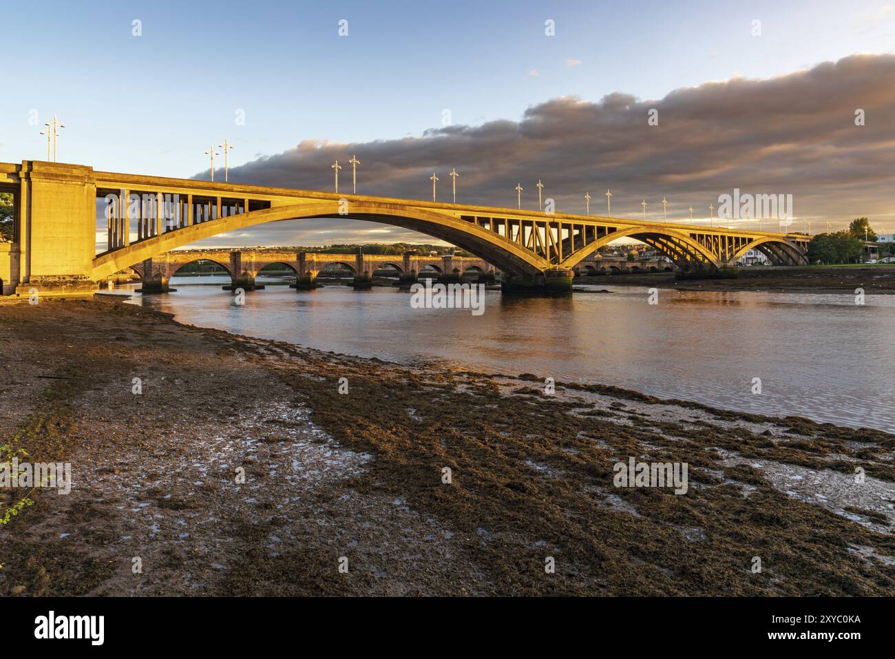 Royal Tweed Bridge and Berwick Bridge in the background, leading over ...