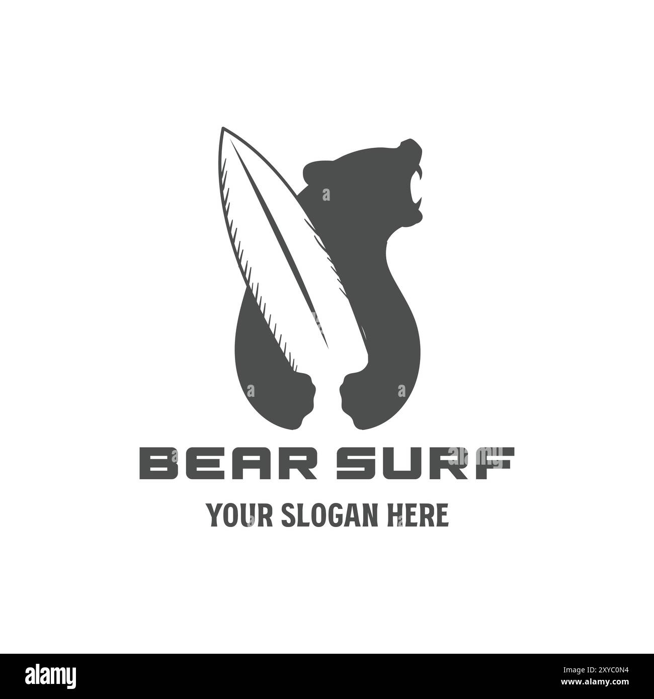 Vintage Retro Angry Bear hold Surf Board for Surfing Sport Club Logo ...