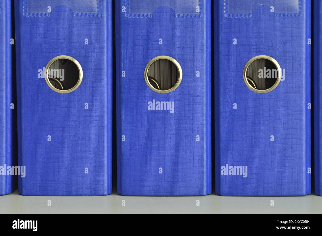 Blue stationery segregatory are on the shelf Cabinet Stock Photo - Alamy