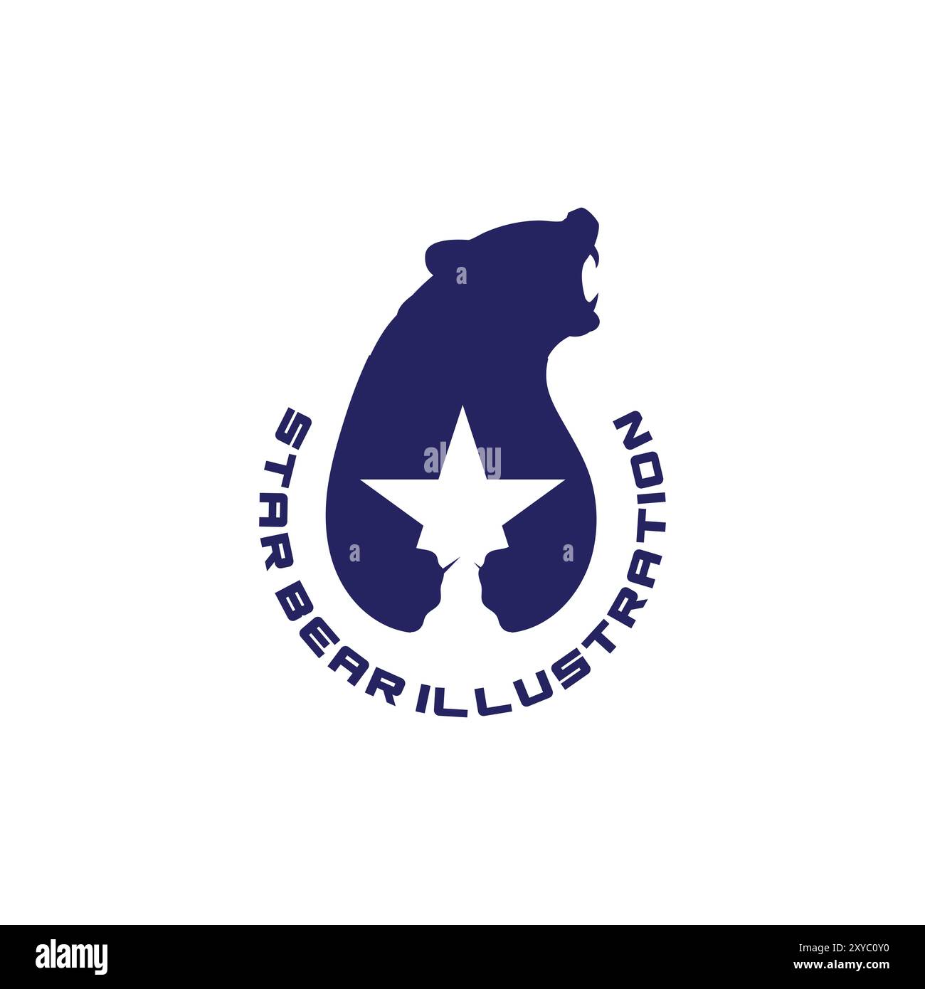 Angry Ice Polar Grizzly Bear hold Star Logo Icon Illustration Design ...