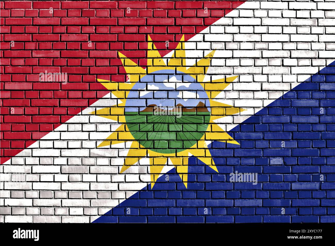 Flag of Yaracuy State painted on brick wall Stock Photo - Alamy