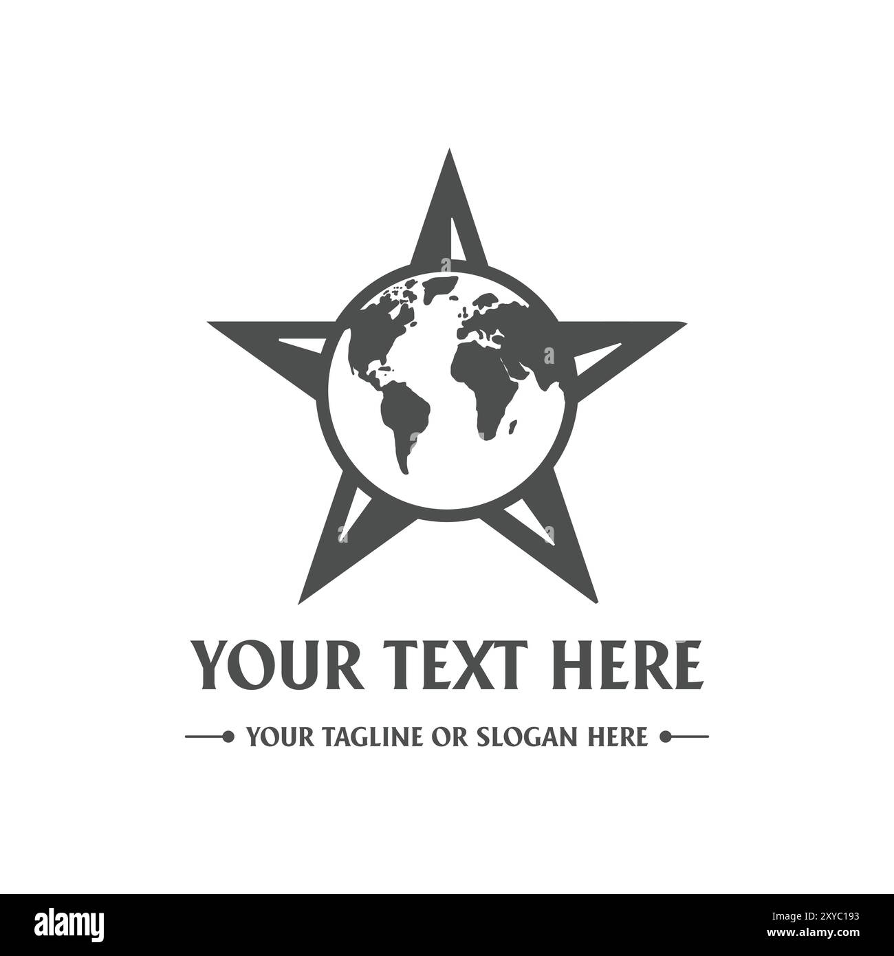Vintage Star World Globe Earth Planet Logo Design Illustration Vector ...