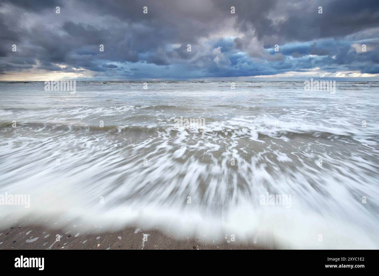 North sea waves before rain, North Holland, Netherlands Stock Photo - Alamy