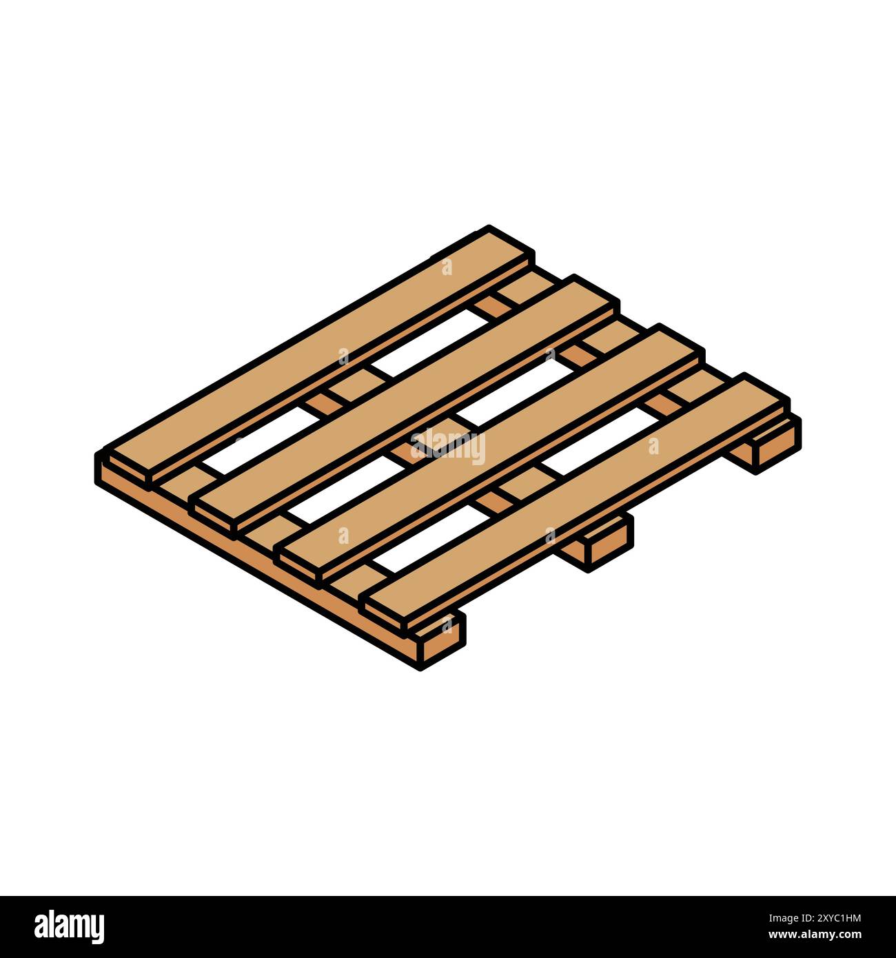 3d Isometric Isolated Wooden Pallet on white background. Vector ...
