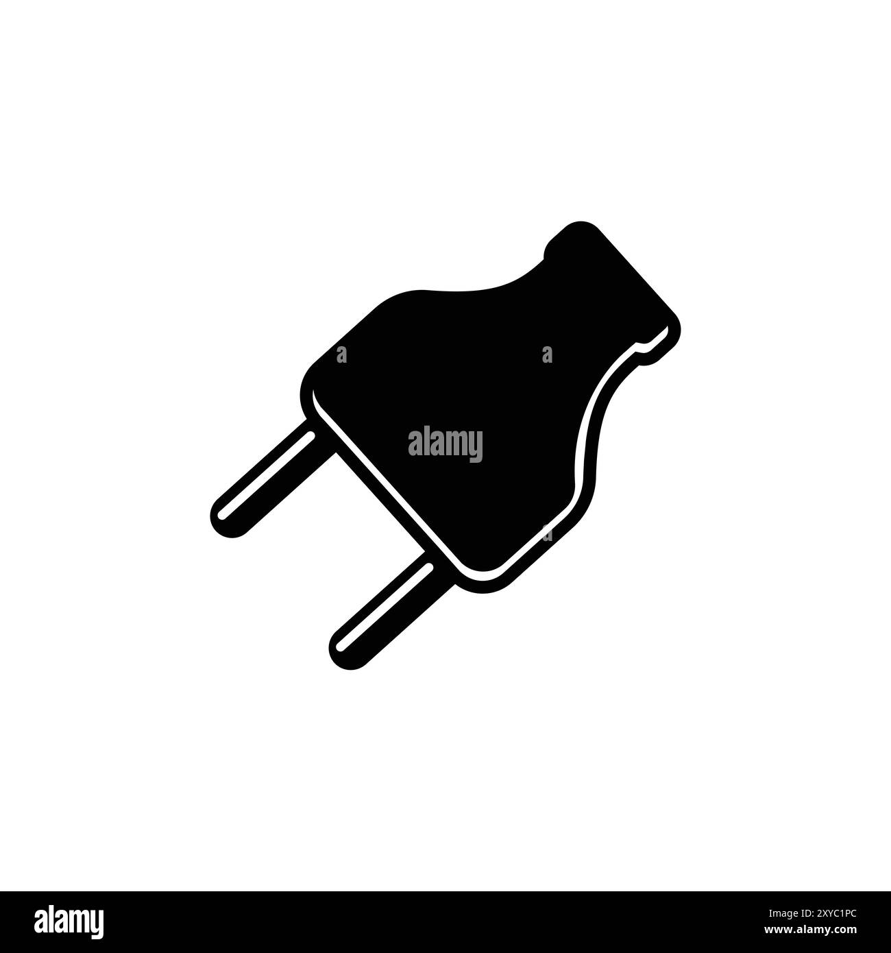 Simple Black Electric Plugs Icon Illustration Vector Image Stock Vector ...
