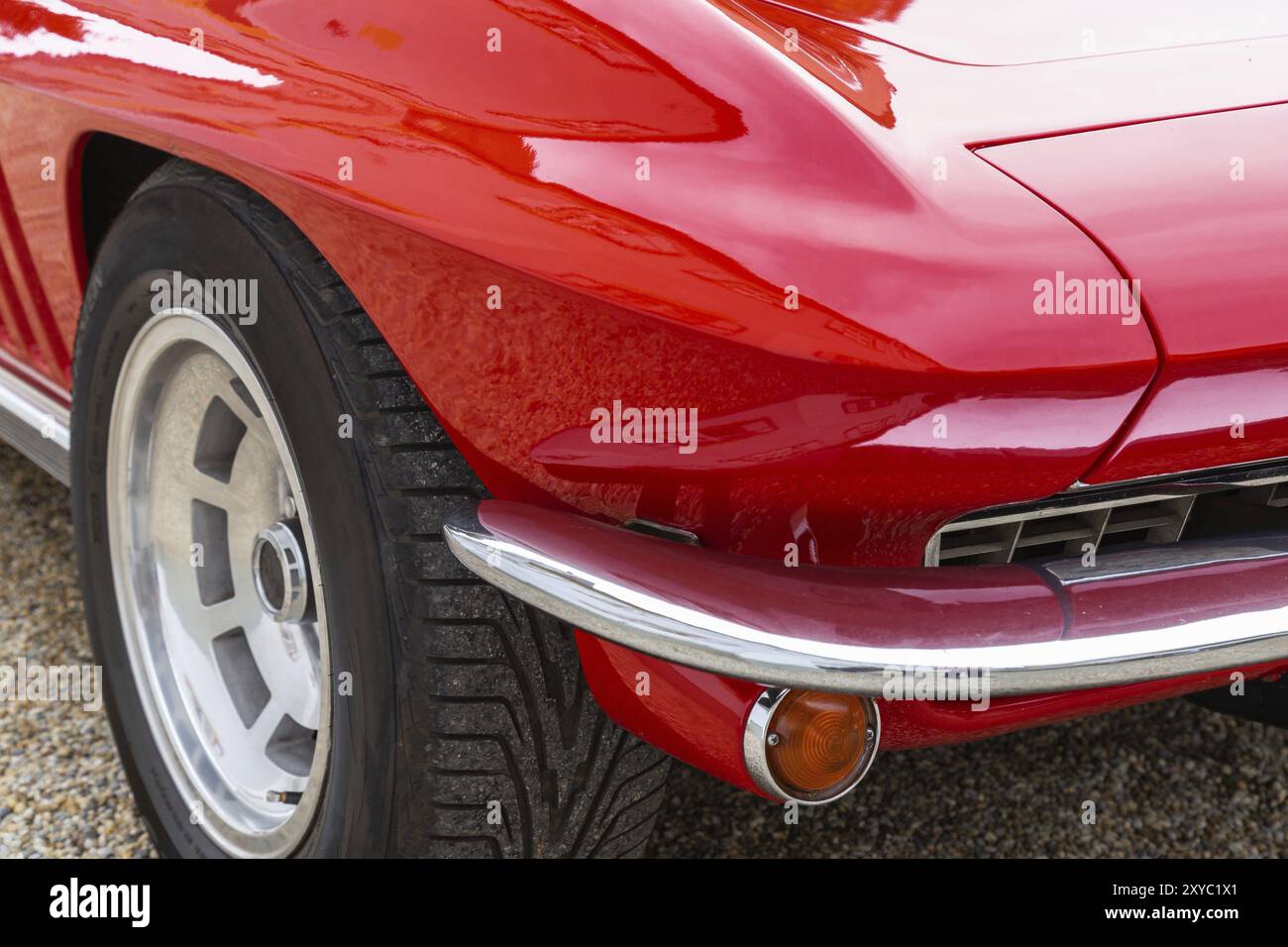 Front view of an American sports car from the sixties Stock Photo - Alamy
