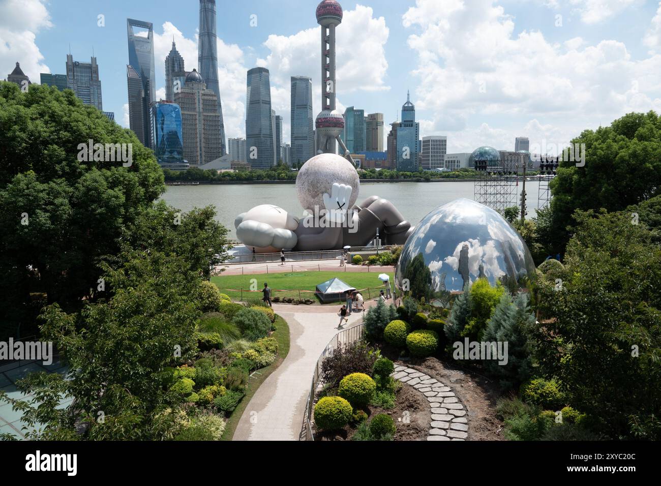 SHANGHAI, CHINA - AUGUST 29, 2024 - The giant KAWS Companion inflatable ...