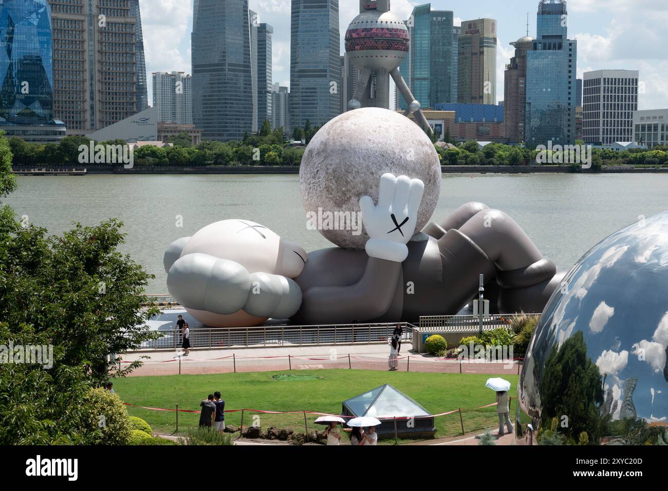 SHANGHAI, CHINA - AUGUST 29, 2024 - The giant KAWS Companion inflatable ...