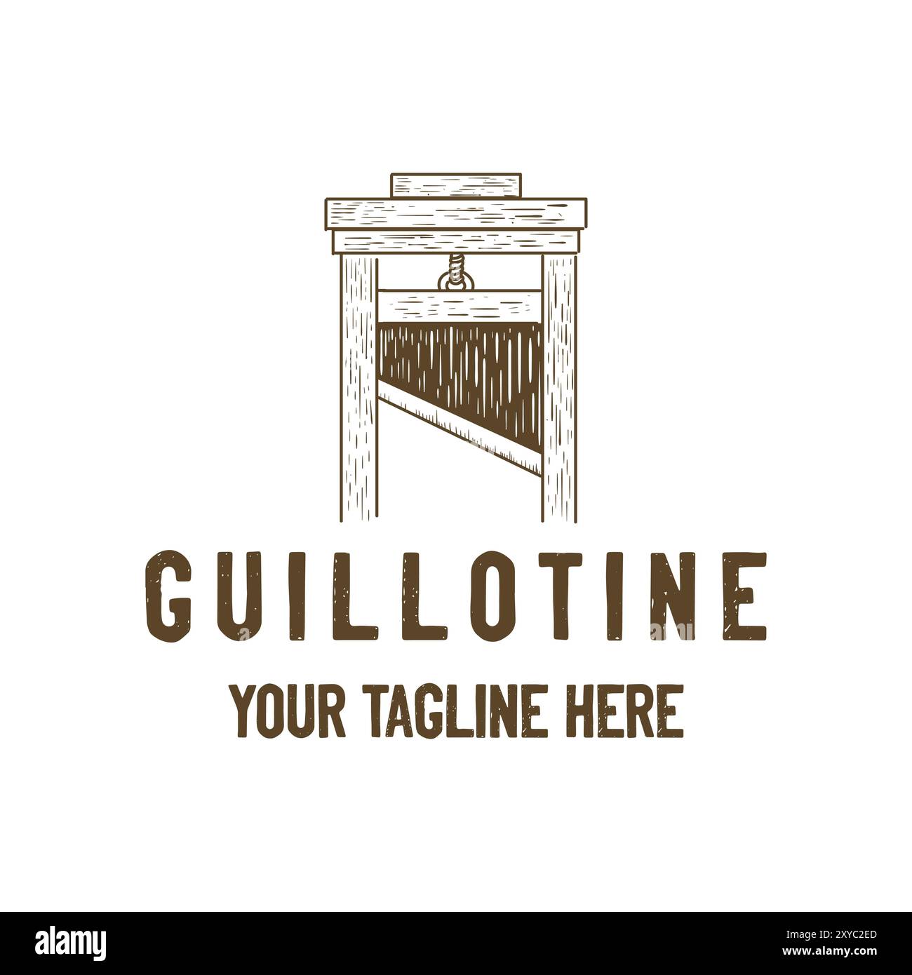 Vintage Retro French Wooden Guillotine Illustration Vector Stock Vector ...