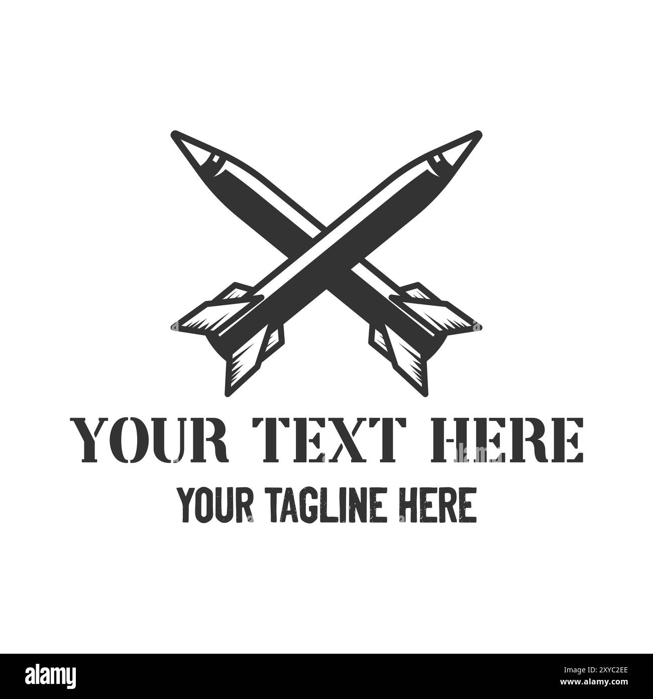 Vintage Crossed Missile Rocket Weapon Bomb for Force Army Military War ...