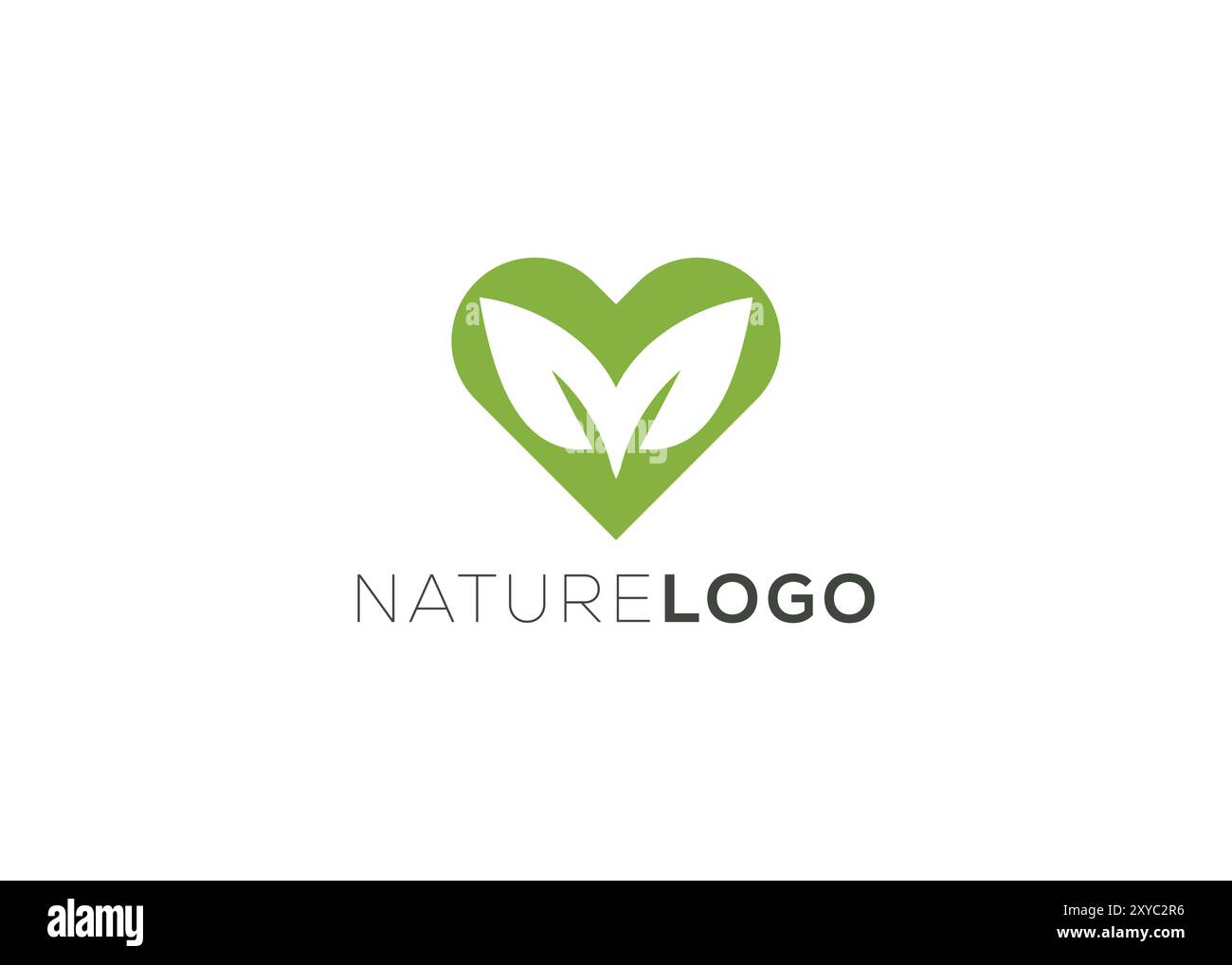 Green abstract leaf Heart logo design templateg Stock Vector Image ...