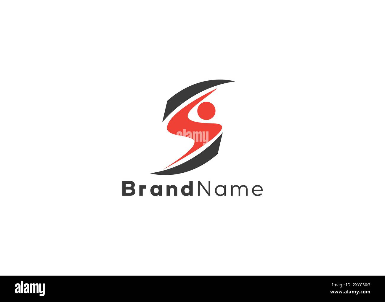 Minimalist and modern letter s man logo design template Stock Vector ...