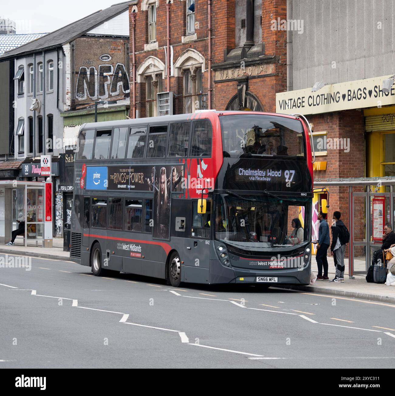National Express West Midlands No. 97 bus service, Digbeth, Birmingham ...