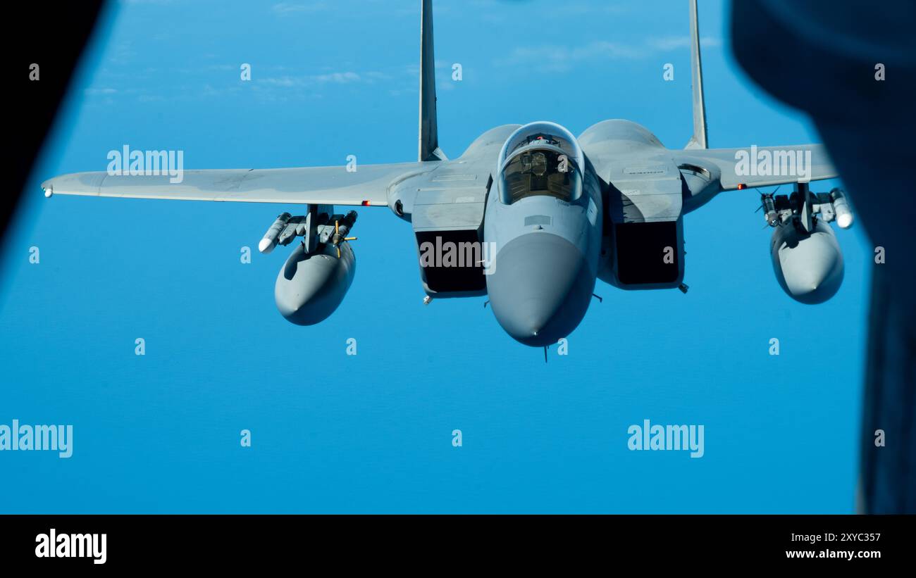 A U.S. Air Force F-15E Strike Eagle assigned to Fresno Air National ...